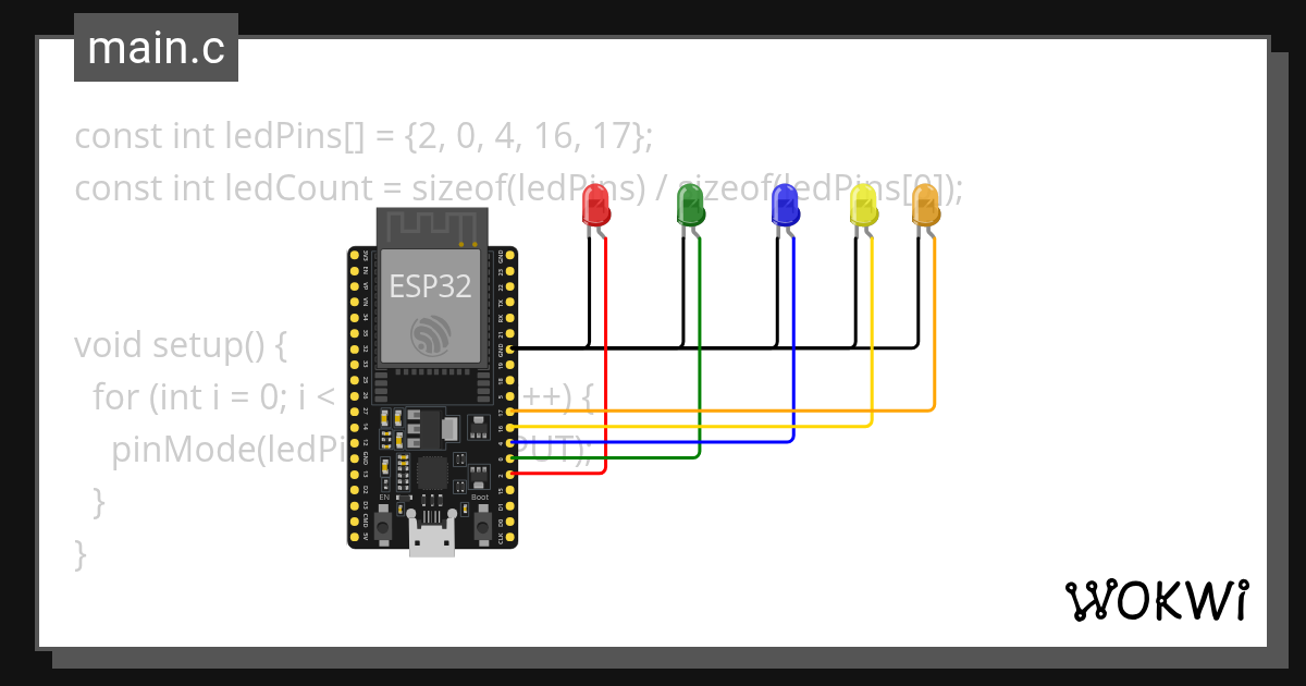 Led Chay Wokwi Esp32 Stm32 Arduino Simulator 2966