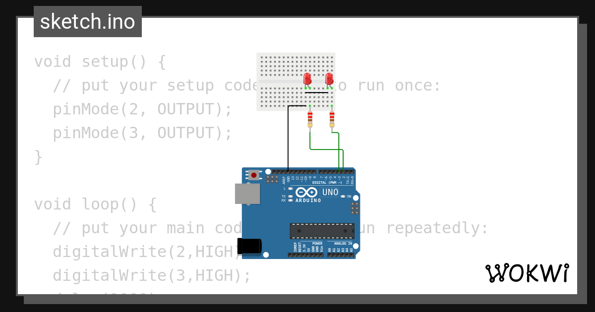 Prender 2 Leds En Simultáneo Wokwi Esp32 Stm32 Arduino Simulator 9429