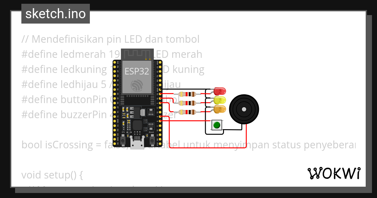 Tugas Praktikum 1a Simulasi 4 Menyalakan Led Wokwi Esp32 Stm32