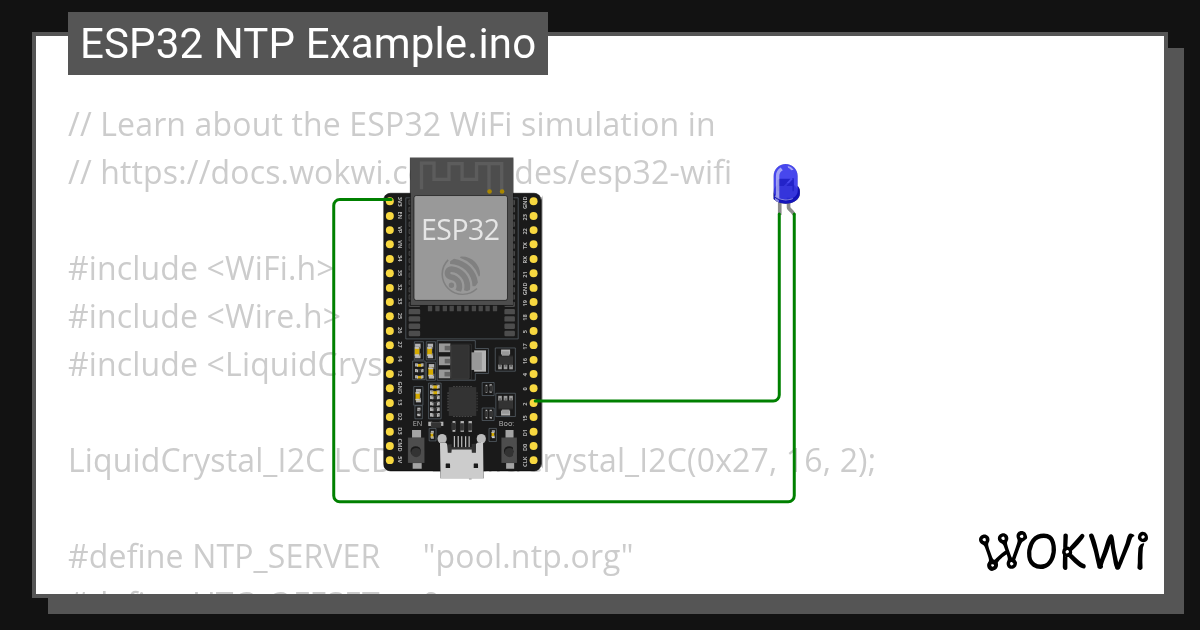 ESP32 NTP Example.ino Copy - Wokwi ESP32, STM32, Arduino Simulator