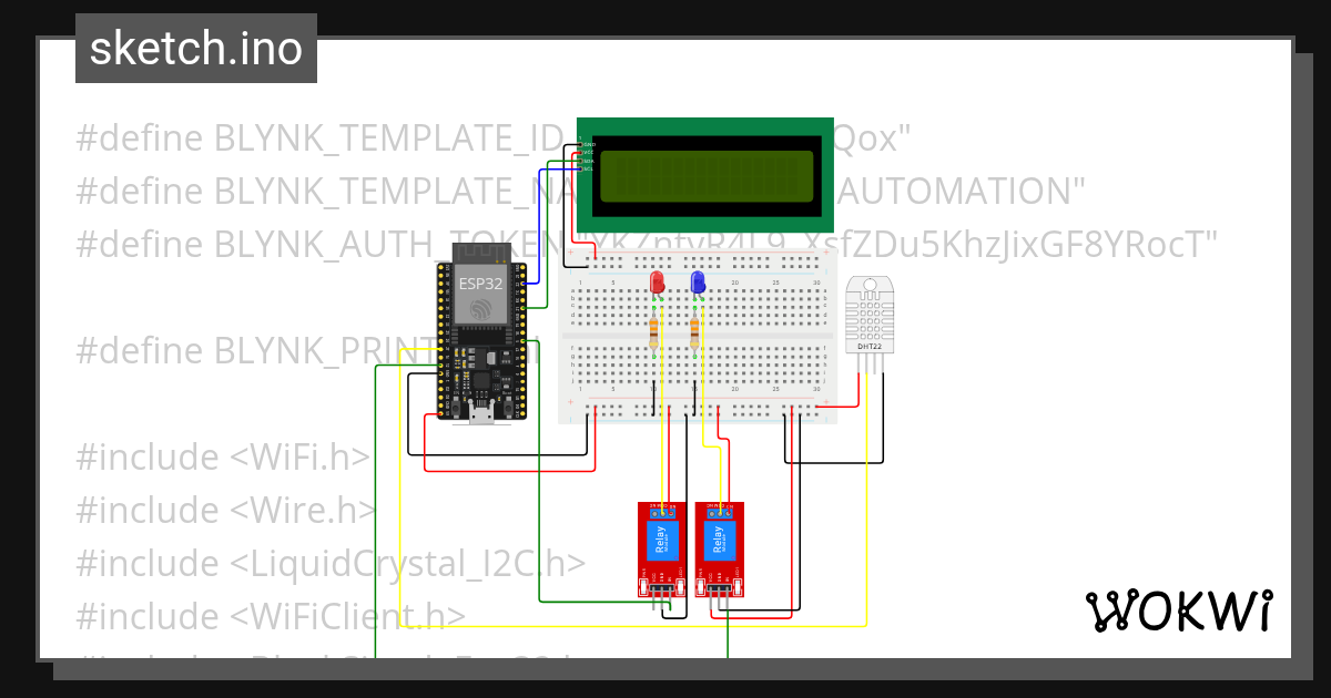 HOME AUTOMATION with blynk - Wokwi ESP32, STM32, Arduino Simulator