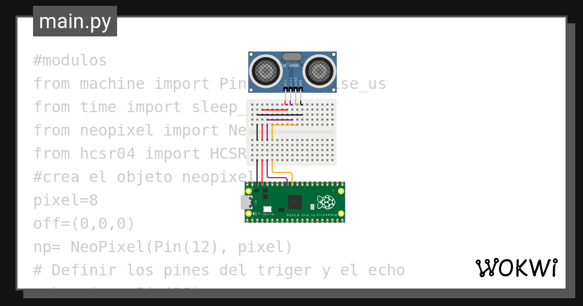 Hc Sr04 With Micropython And Neopixel Wokwi Esp32 Stm32 Arduino Simulator 5754