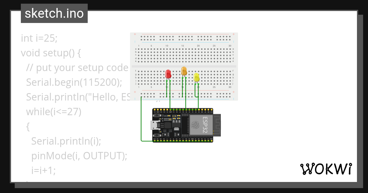 while 迴圈 - Wokwi ESP32, STM32, Arduino Simulator