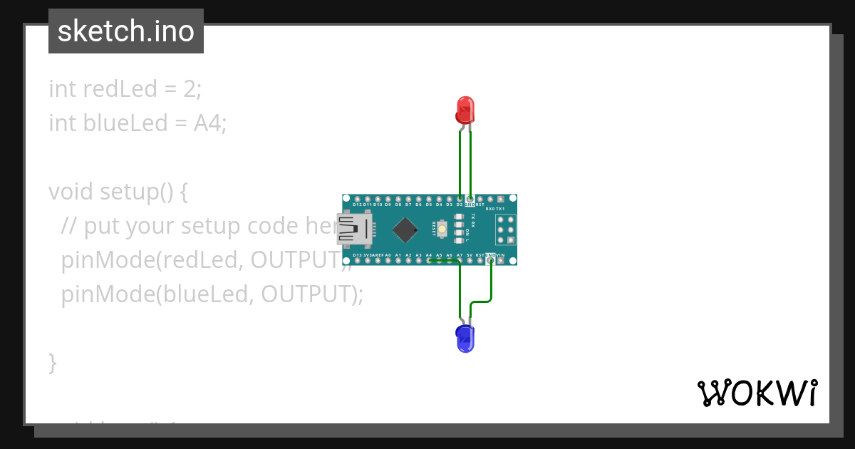 ArduinoNano-LEDTest - Wokwi ESP32, STM32, Arduino Simulator ArduinoNano-LEDTest - Wokwi ESP32, STM32, Arduino Simulator