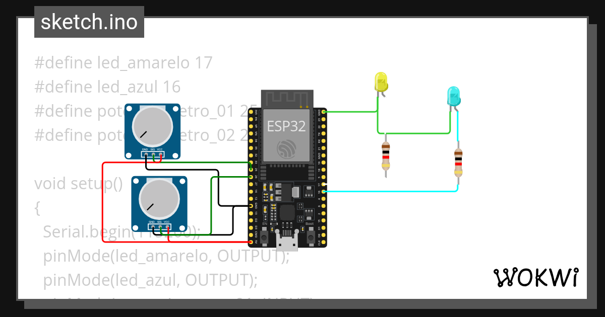 lista 1- 2 - Wokwi ESP32, STM32, Arduino Simulator