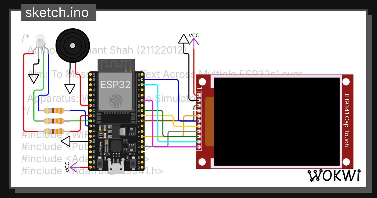 Messenger - Wokwi ESP32, STM32, Arduino Simulator