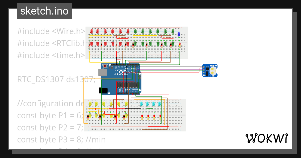 Horloge 7.6 - Wokwi ESP32, STM32, Arduino Simulator