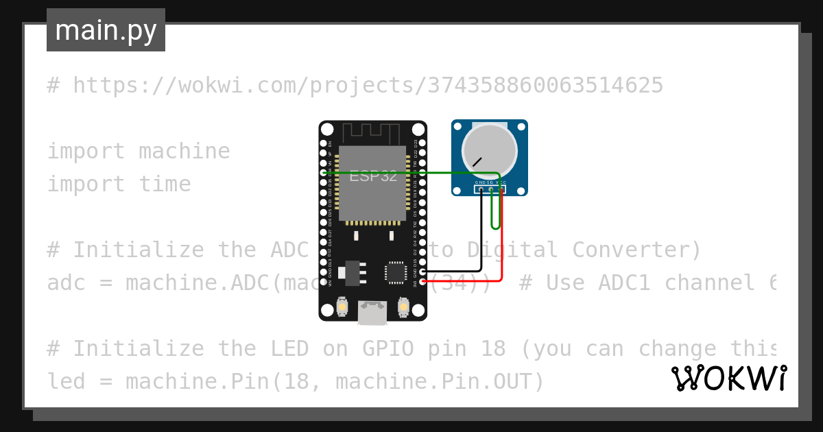 Micropython Potentiometer Wokwi Esp32 Stm32 Arduino Simulator