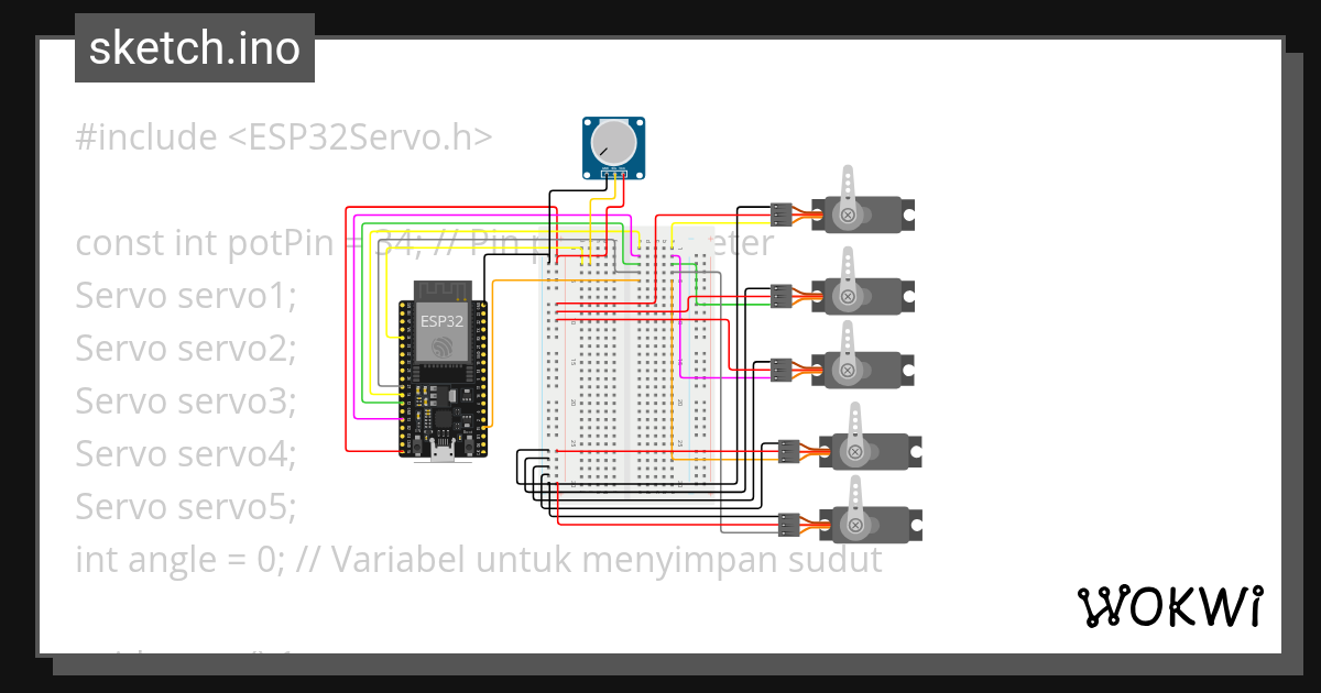 MOTOR SERVO - Wokwi ESP32, STM32, Arduino Simulator