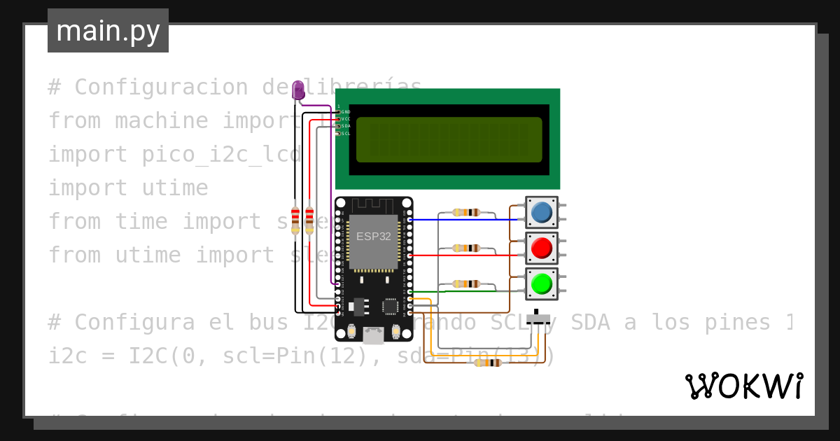 Contador 20 Lcd I2c Wokwi Esp32 Stm32 Arduino Simulator 3182
