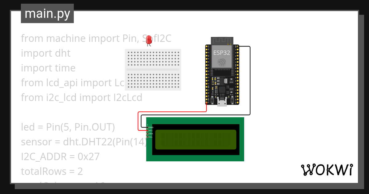 DHT22_Sensor_with_i2C_Lcd - Wokwi ESP32, STM32, Arduino Simulator DHT22_Sensor_with_i2C_Lcd - Wokwi ESP32, STM32, Arduino Simulator