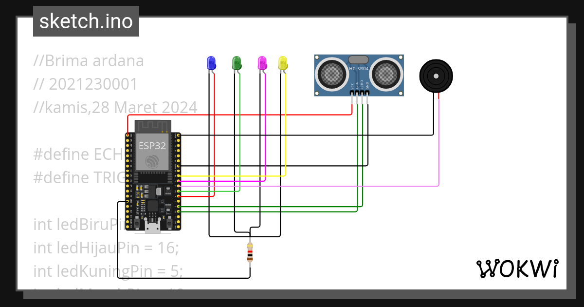 3.9 led dan buzzer - Wokwi ESP32, STM32, Arduino Simulator