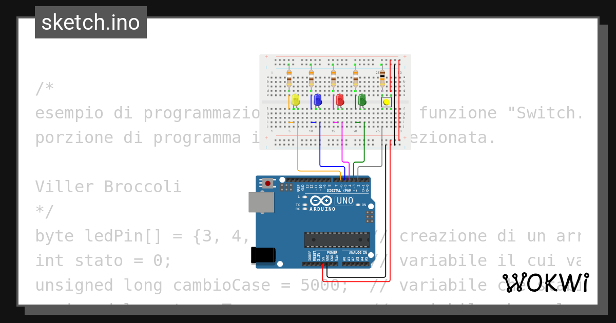 Test Funzione Switch 4 Stati Automatico Wokwi Esp32 Stm32 Arduino Simulator