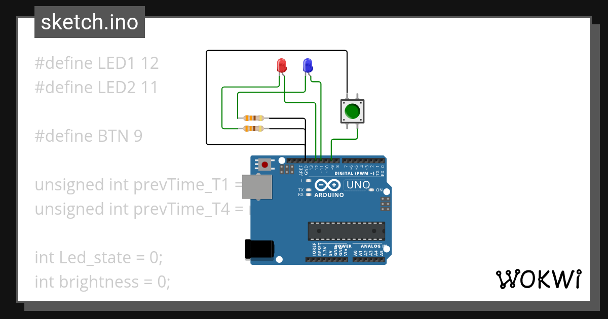 multiple task in arduino using millis() - Wokwi ESP32, STM32, Arduino Simulator