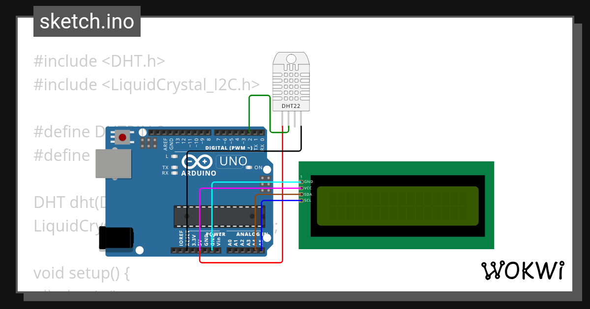 проект индикатор влажности и температура Wokwi Esp32 Stm32 Arduinoenc 7348