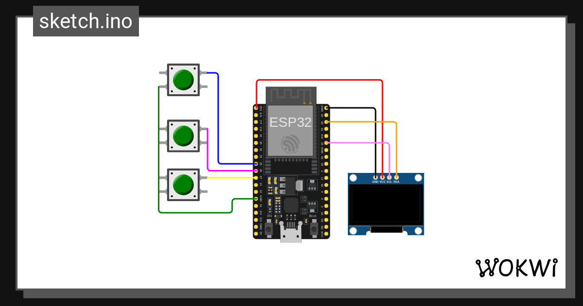 Test Oled1306 Wokwi Esp32 Stm32 Arduino Simulator