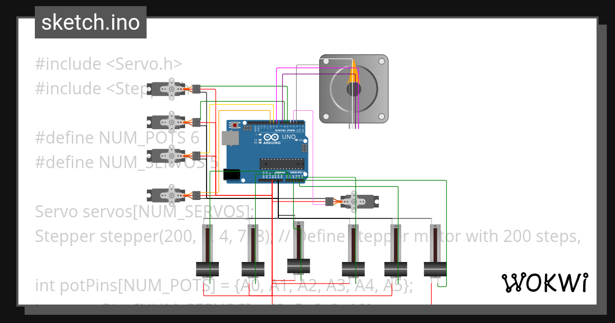arm mini pro final servo Copy - Wokwi ESP32, STM32, Arduino Simulator
