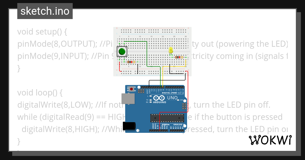 Basic Push Button - Wokwi ESP32, STM32, Arduino Simulator