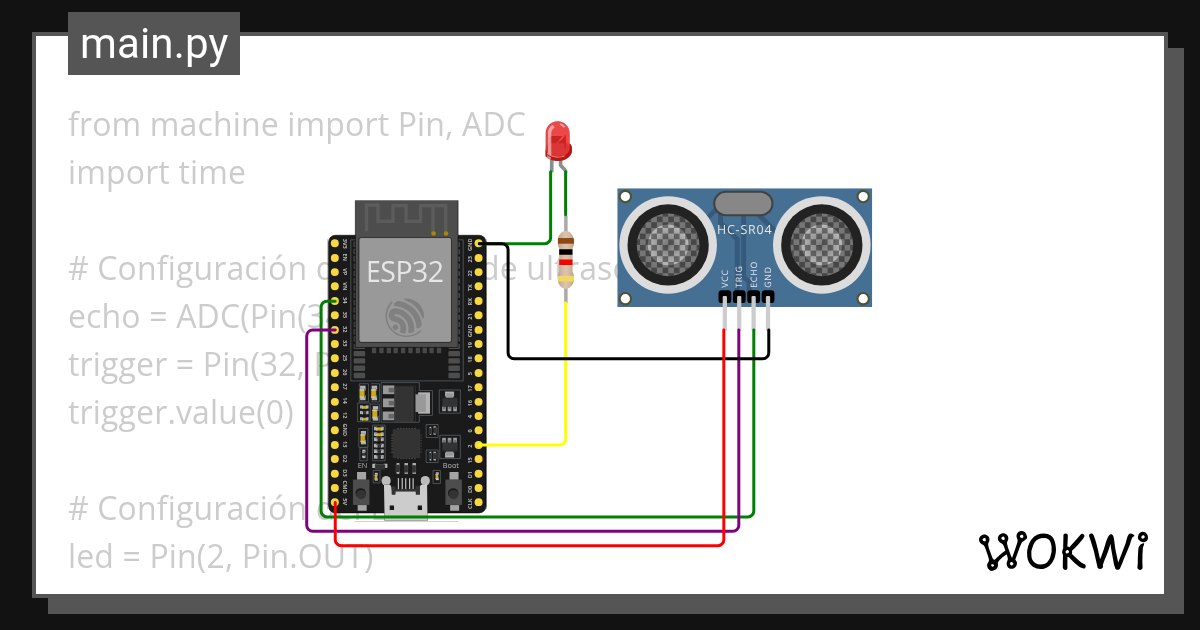 SENSOR ULTRA - Wokwi ESP32, STM32, Arduino Simulator