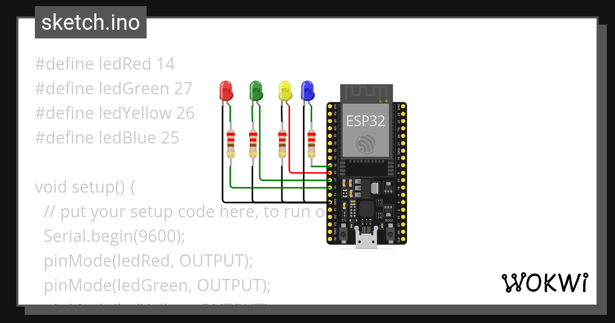 Running_LED_4Warna.ino - Wokwi ESP32, STM32, Arduino Simulator