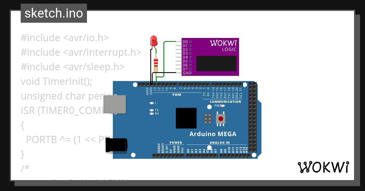 Timer 0 Normal Ctc Interrupt16khz Wokwi Esp32 Stm32 Arduino Simulator 4680