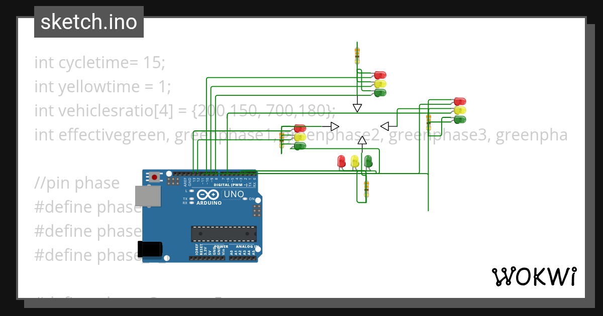 Traffic light - Wokwi ESP32, STM32, Arduino Simulator