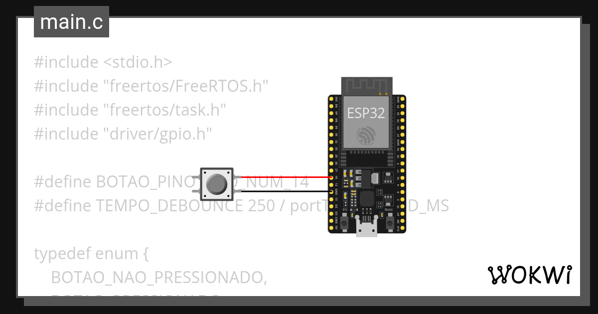Estado Botão Wokwi Esp32 Stm32 Arduino Simulator 4266