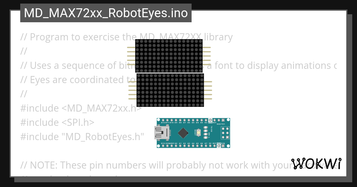 roboteyes on 2 matrics - Wokwi ESP32, STM32, Arduino Simulator