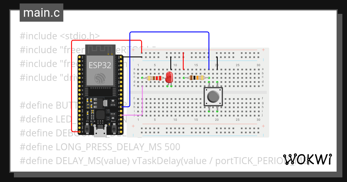 11 - Entradas digitais - Prática - Wokwi ESP32, STM32, Arduino Simulator