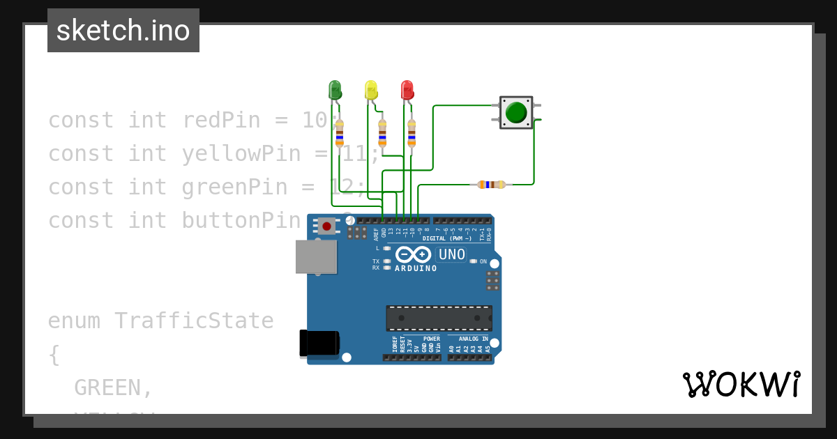 Trafik Lambaları Wokwi Esp32 Stm32 Arduino Simulator 2218