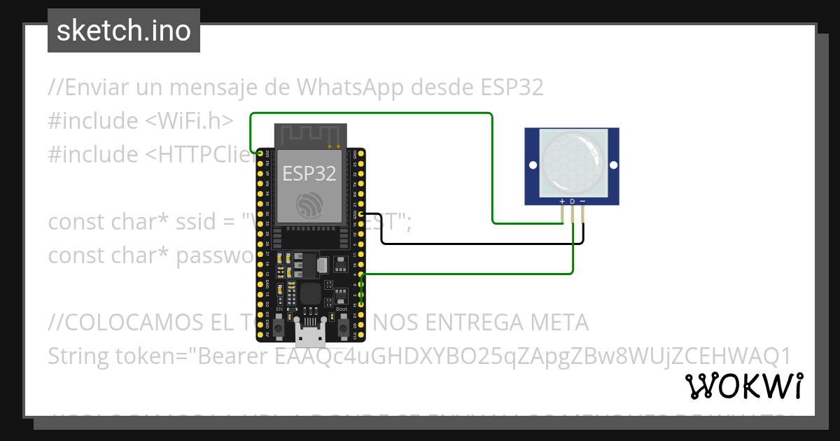 enviar msj atraves de ESP32 - Wokwi ESP32, STM32, Arduino Simulator