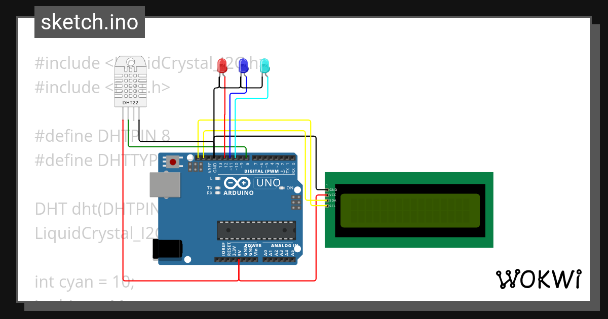 Tugas 5 - Sensor Suhu DHT22 - Wokwi ESP32, STM32, Arduino Simulator