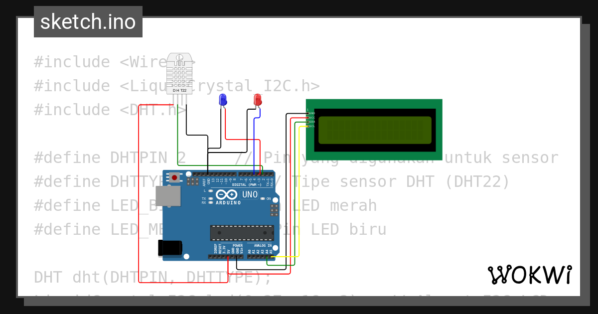 Tugas Dht22 Lcd Dan Led Wokwi Esp32 Stm32 Arduino Simulator 8556