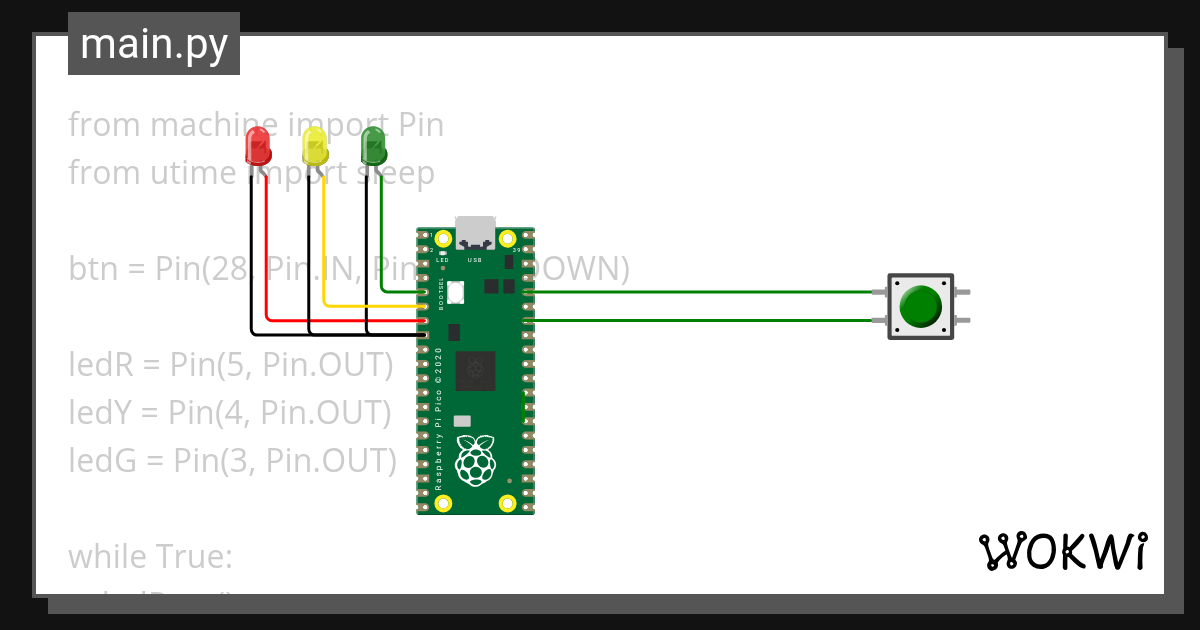 Светофор Wokwi Esp32 Stm32 Arduino Simulator