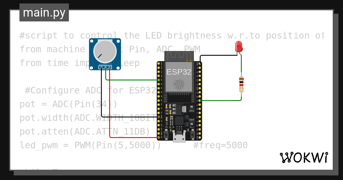 Led With Knob Wokwi Esp32 Stm32 Arduino Simulator 2399