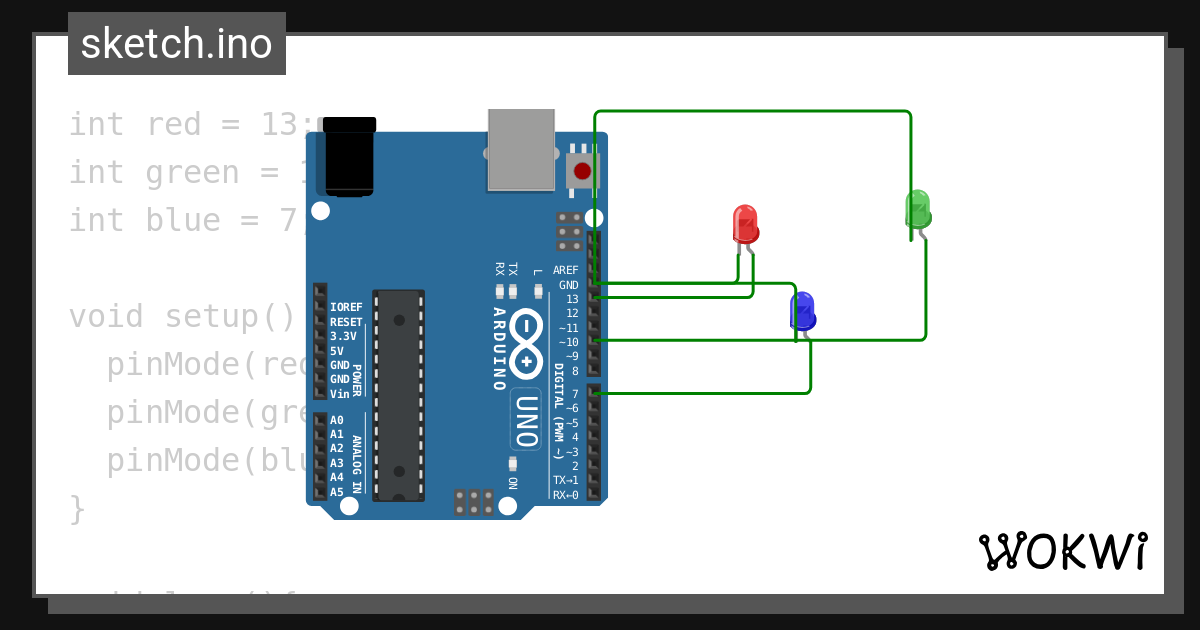 Multiple Led Without Breadboard Wokwi Esp32 Stm32 Arduino Simulator