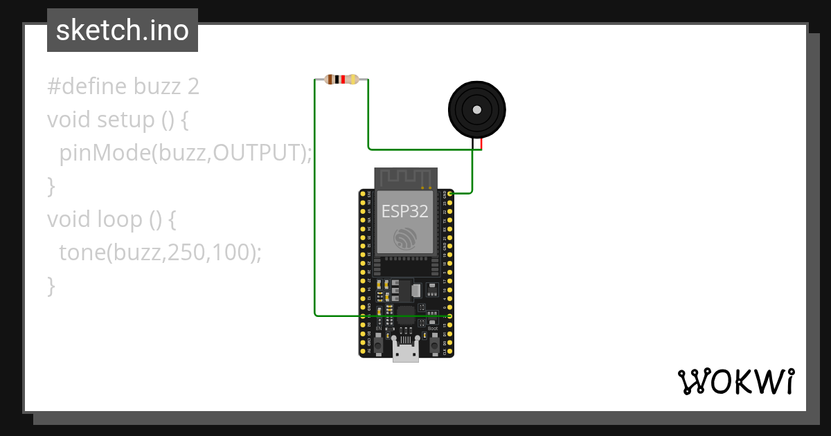 Buzzer 500 Wokwi Esp32 Stm32 Arduino Simulator 