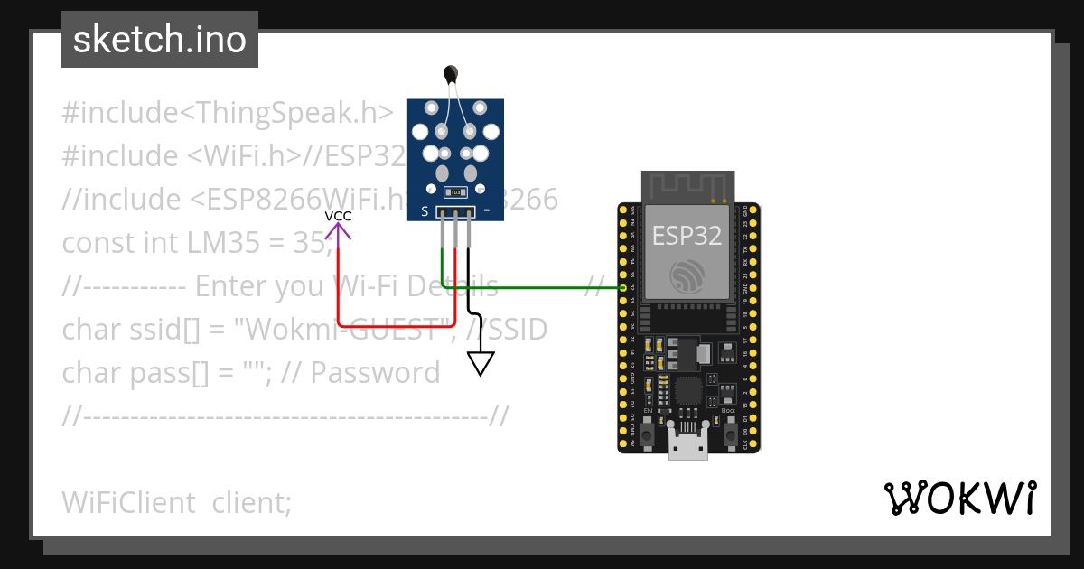 thingspeak - Wokwi ESP32, STM32, Arduino Simulator
