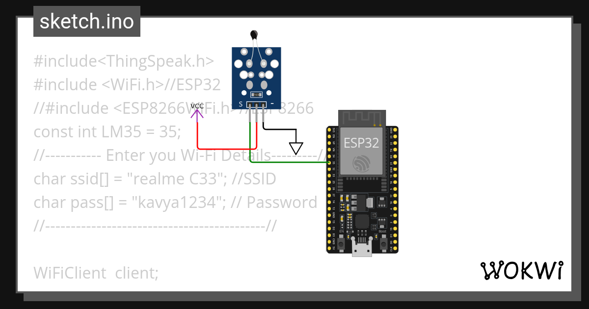 thingspeak - Wokwi ESP32, STM32, Arduino Simulator