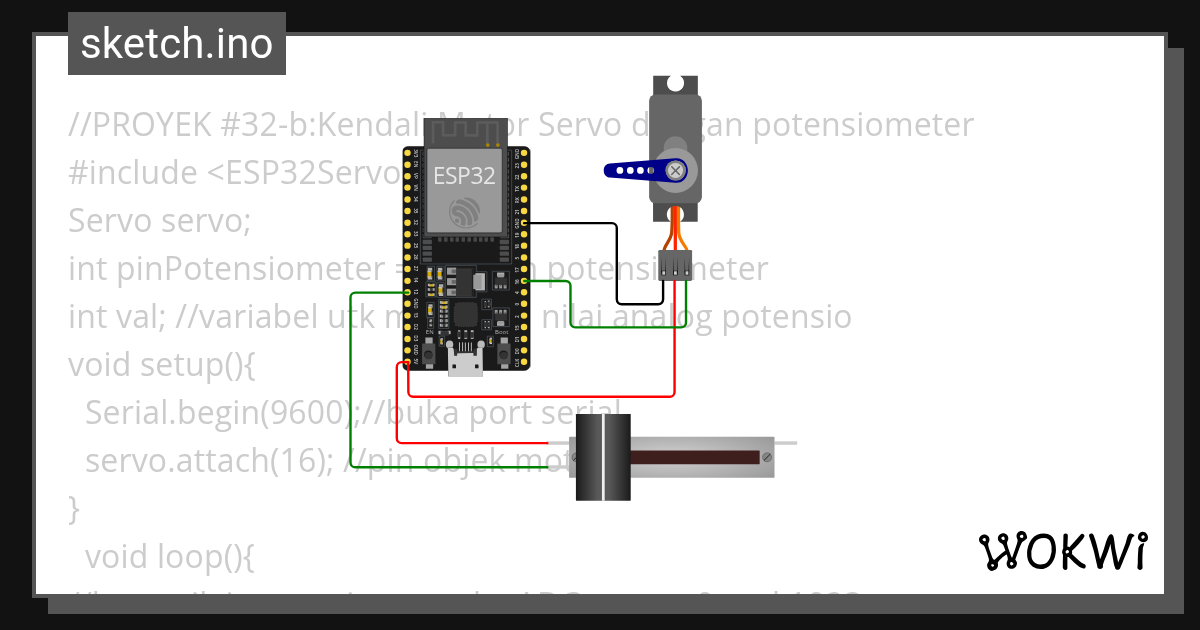 Minitask 1 Servo Esp32 Potensiometer Wokwi Esp32 Stm32 Arduino 