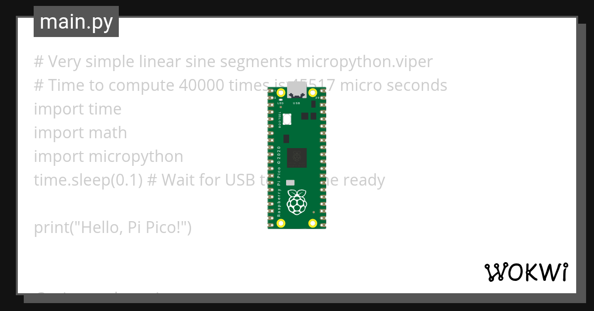 Sine linear segs time - Wokwi ESP32, STM32, Arduino Simulator