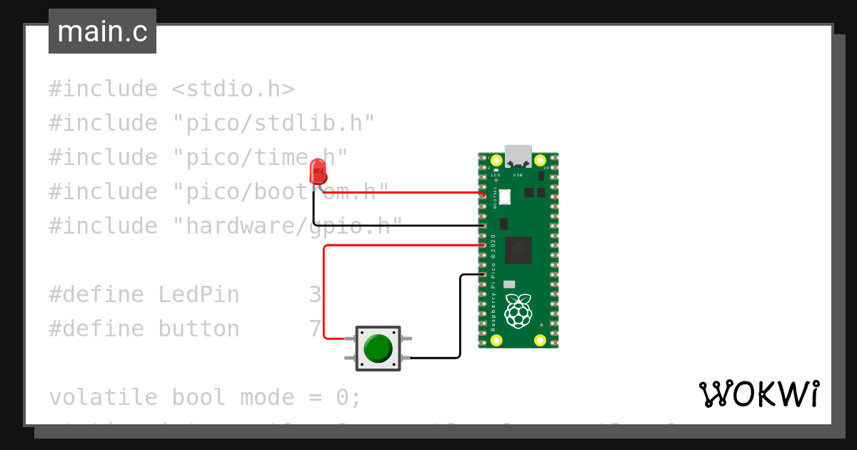 Pi Pico Led Blink Wokwi Esp32 Stm32 Arduino Simulator 7719