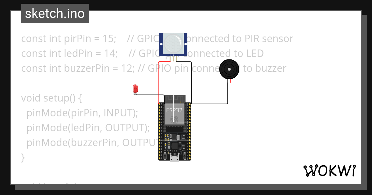 Esp With Pir Tarsh Wokwi Esp32 Stm32 Arduino Simulator