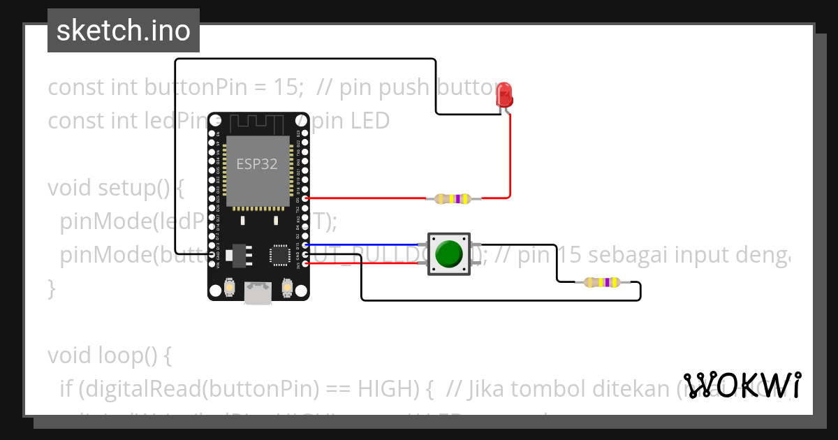 Led Push Button Wokwi Esp32 Stm32 Arduino Simulator