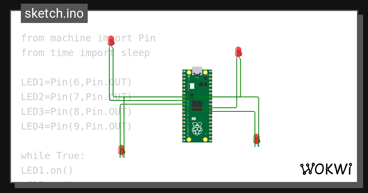 Led Pi Wokwi Esp32 Stm32 Arduino Simulator 6818