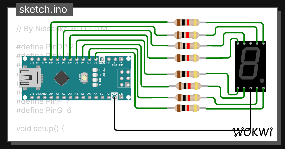7 Segment Disply v3 using functions1 - Wokwi ESP32, STM32, Arduino ...