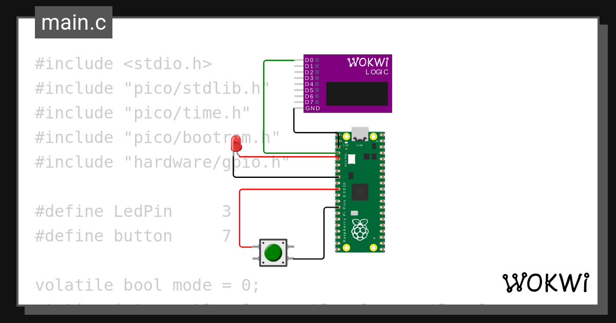 Pi Pico Led Blink Logic Analyzer Wokwi Esp32 Stm32 Arduino Simulator 3449