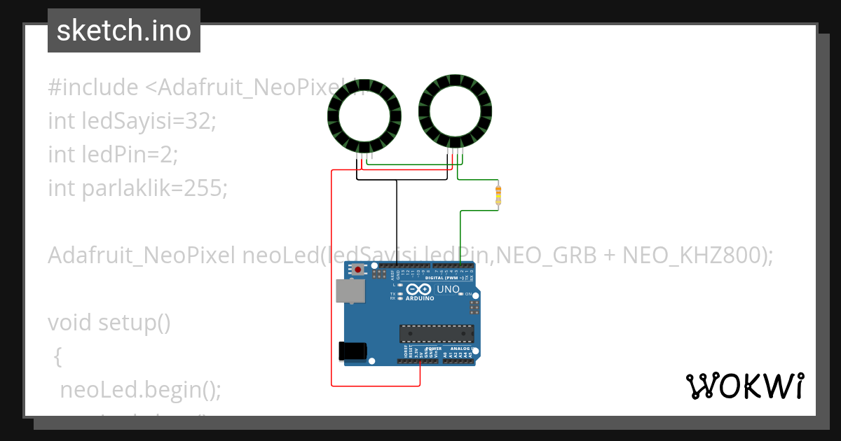 neoled - Wokwi ESP32, STM32, Arduino Simulator