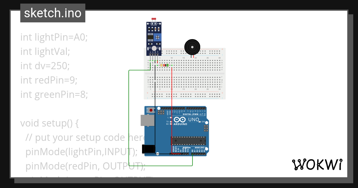 Photoresistor EX 17 - Wokwi ESP32, STM32, Arduino Simulator