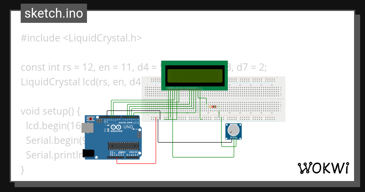 LCD serial - Wokwi ESP32, STM32, Arduino Simulator